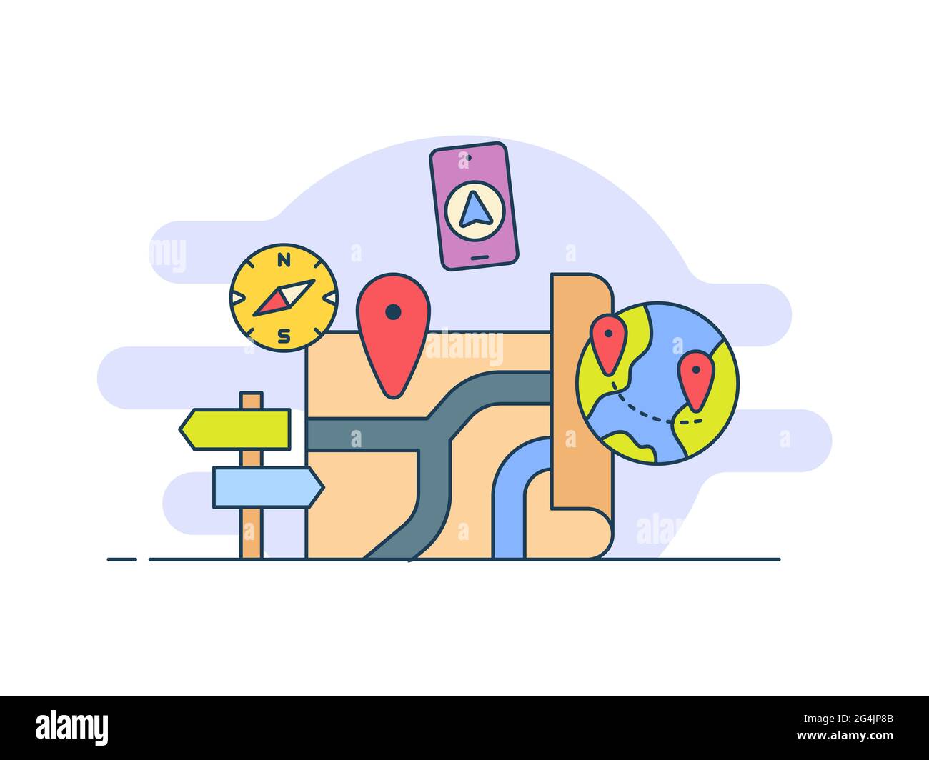 traveling map icon icons set collection package with fill filed color ...