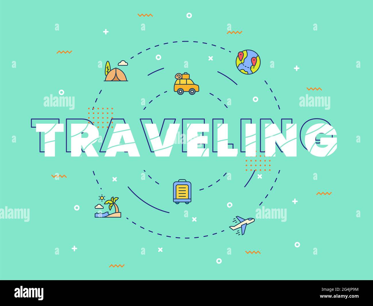traveling typography calligraphy lettering word art with fill filled ...