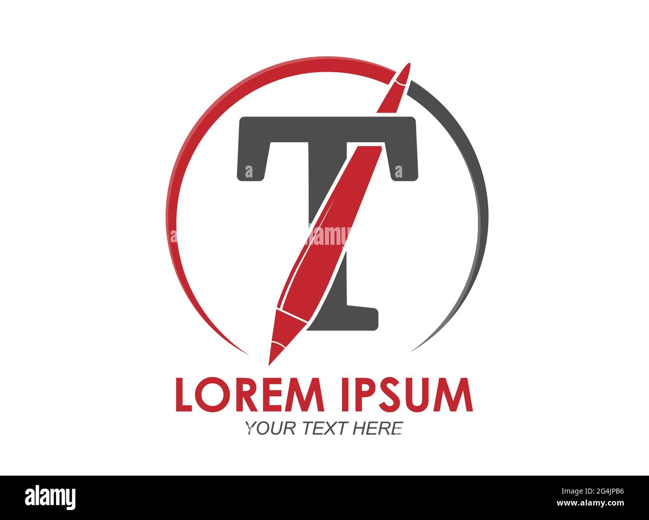 Stylized pen logo and the letters T. Vector illustration for logo ...