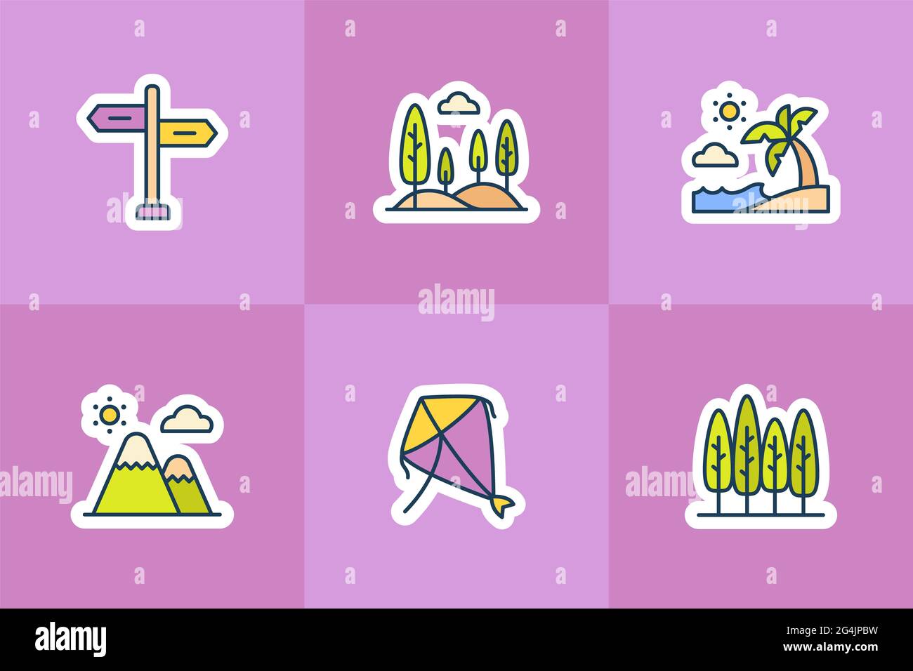 traveling sticker stickers with fill filled color style vector design ...