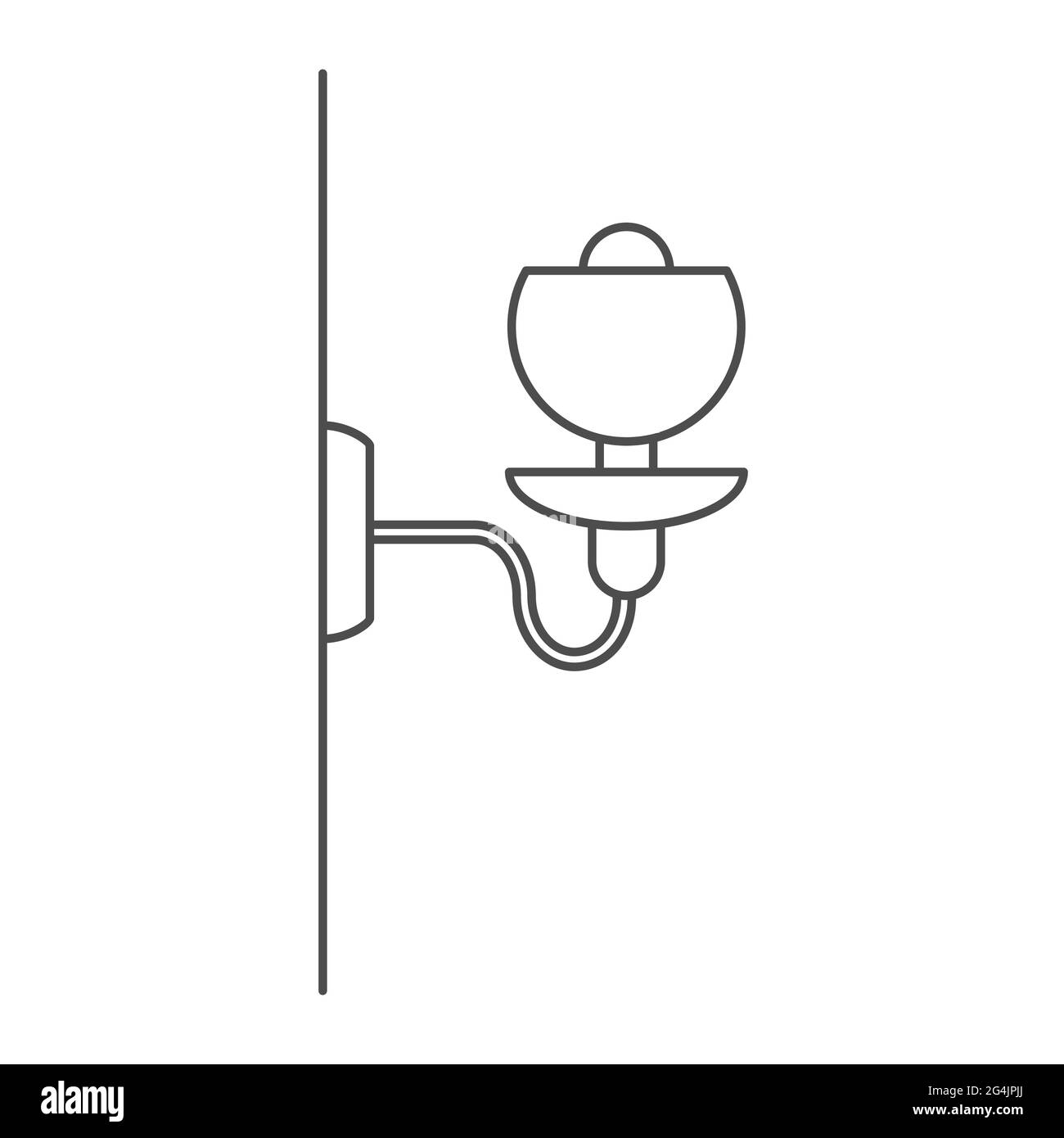 Vector icon sconce, wall lamp. Stock illustration, isolated on a white ...