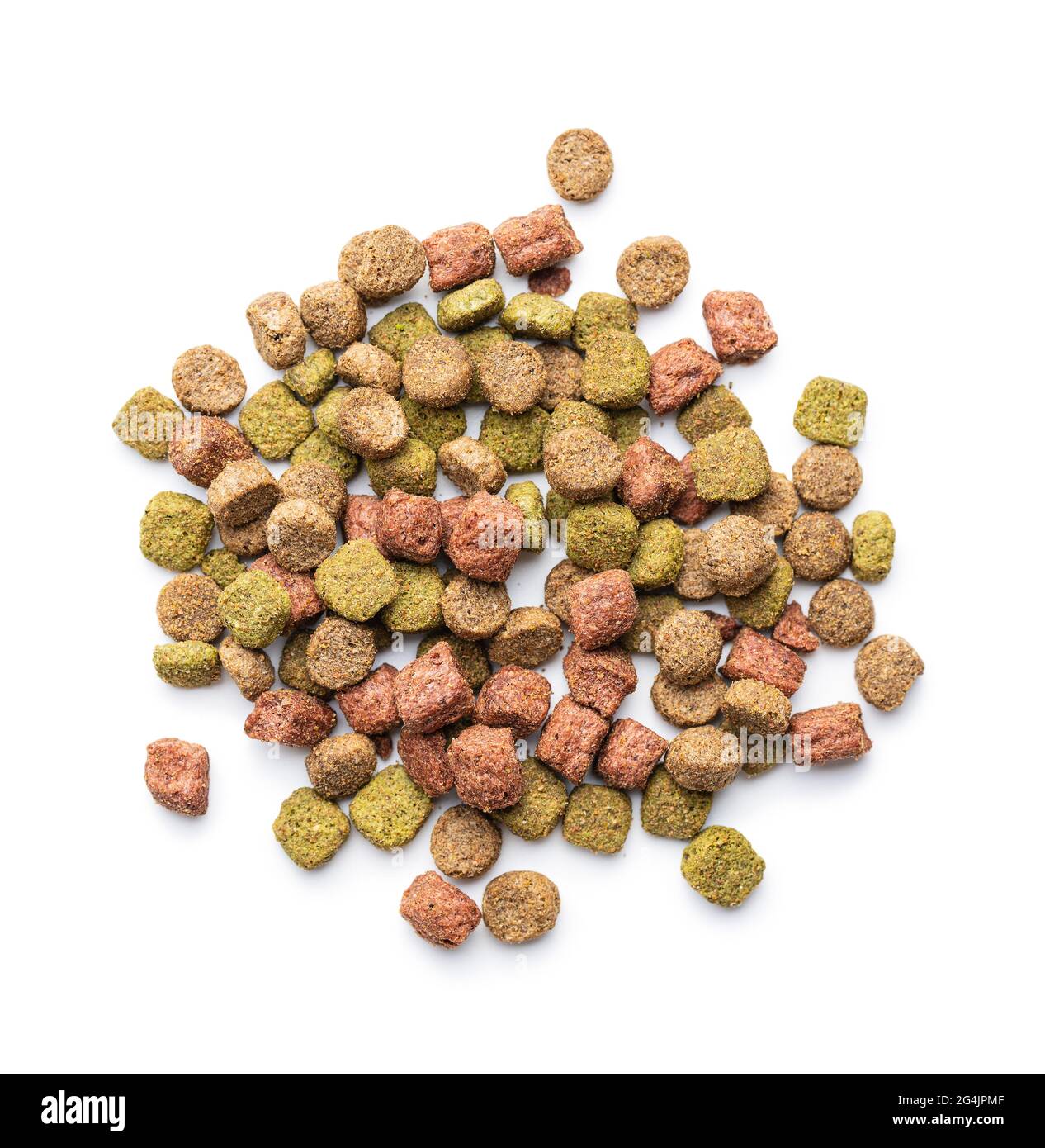 Dry kibble animal food. Dried food for cats or dogs isolated on white ...