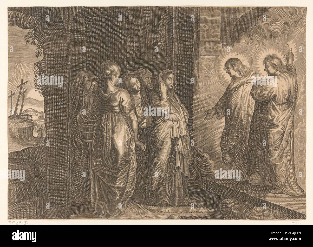 Holy women at the tomb of Christ. The holy women are the first to be ...
