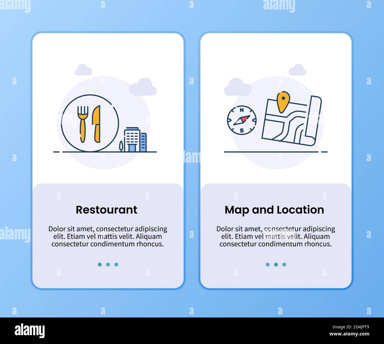 restaurant map and location campaign for onboarding mobile apps ...