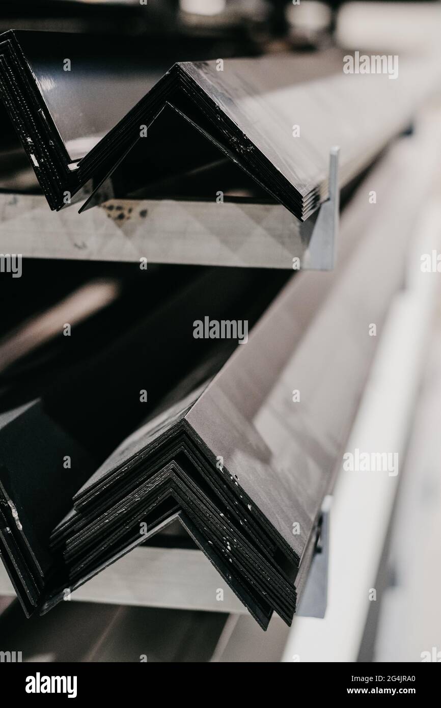 Vertical shot of steel sheets for manufacturing Stock Photo - Alamy