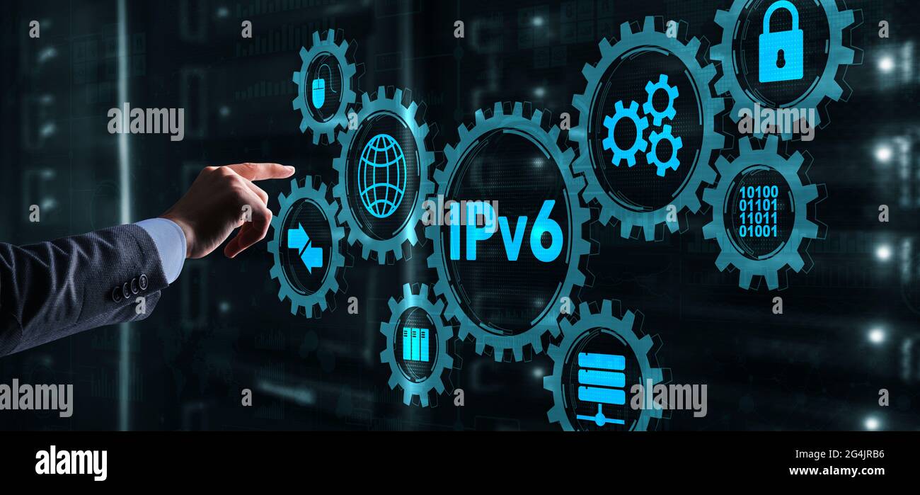 Internet Protocol version 6 IPv6. Connected devices on network Stock ...