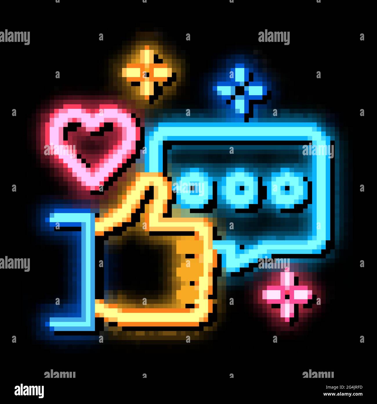 love chat communication neon glow icon illustration Stock Vector Image ...