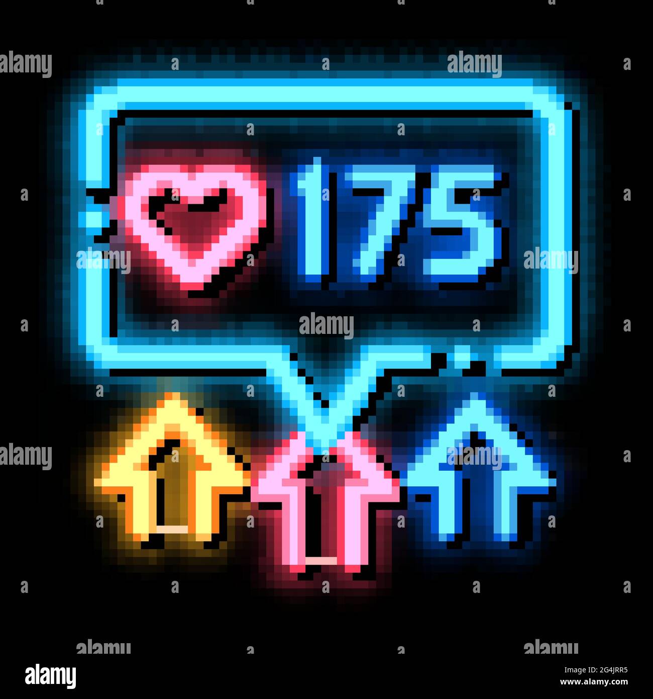 increase in likes neon glow icon illustration Stock Vector Image & Art ...