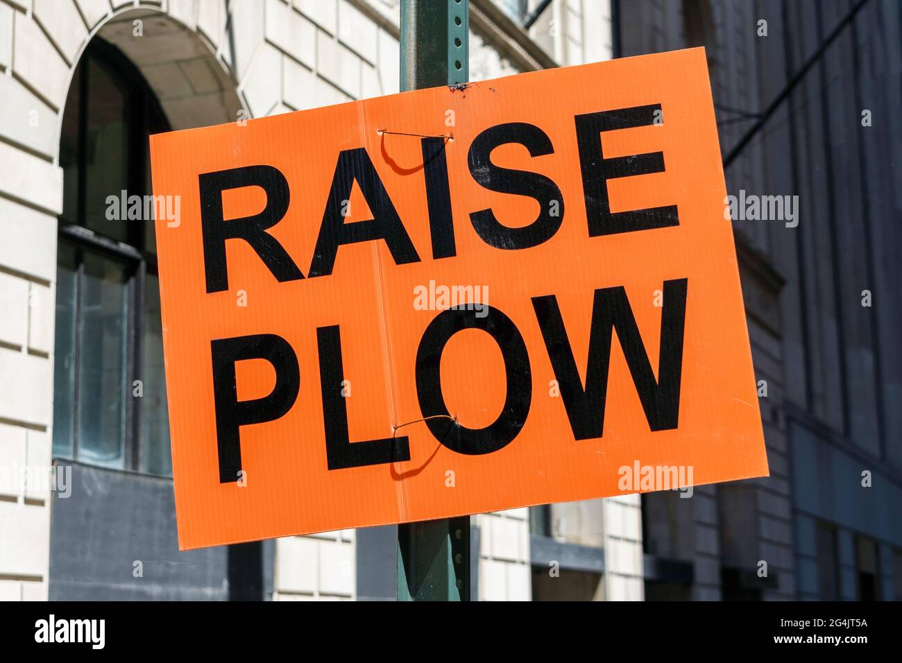 Raise Plow sign is used to alert drivers of snow clearing vehicles to ...