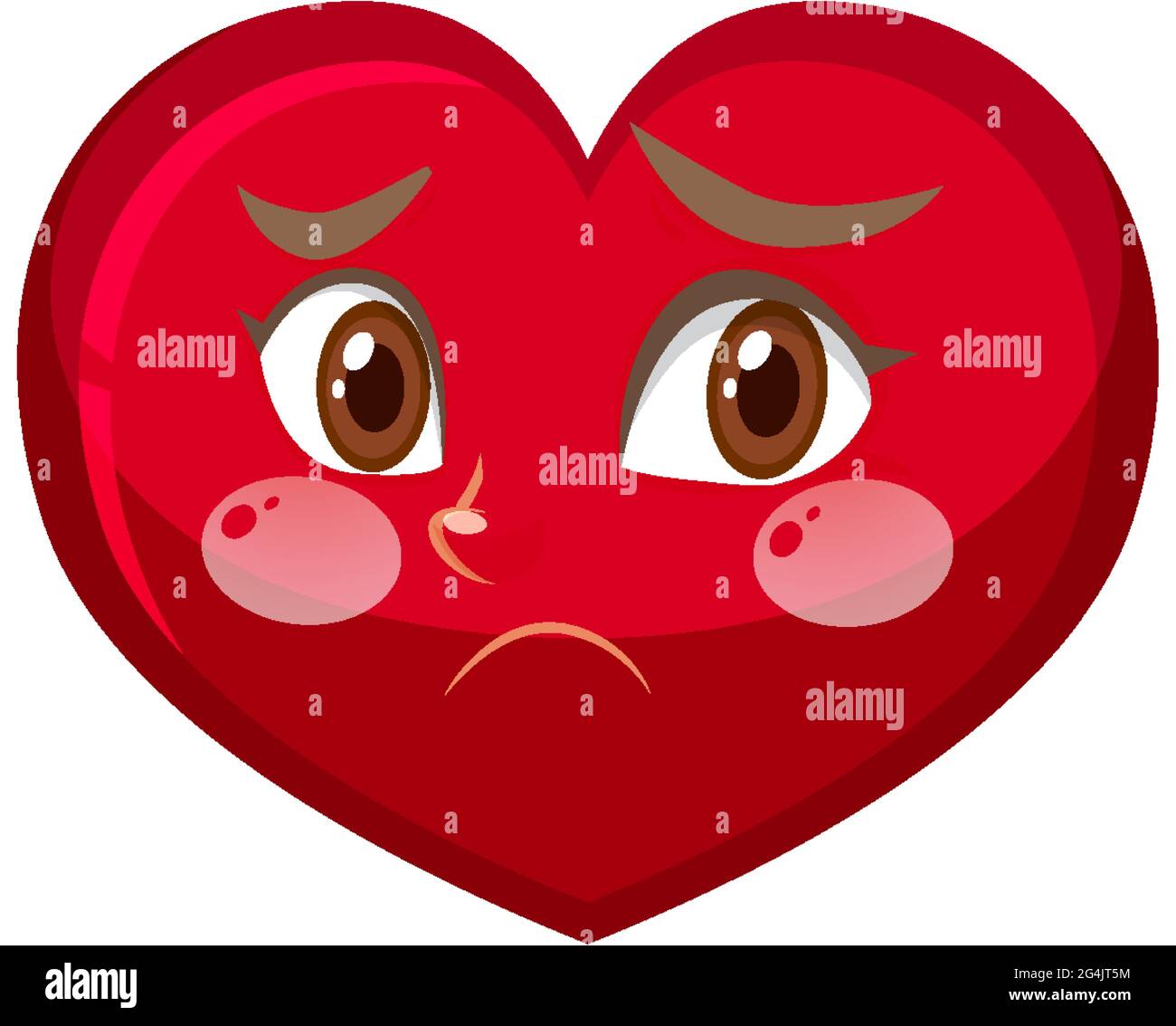 Heart cartoon character with facial expression illustration Stock ...