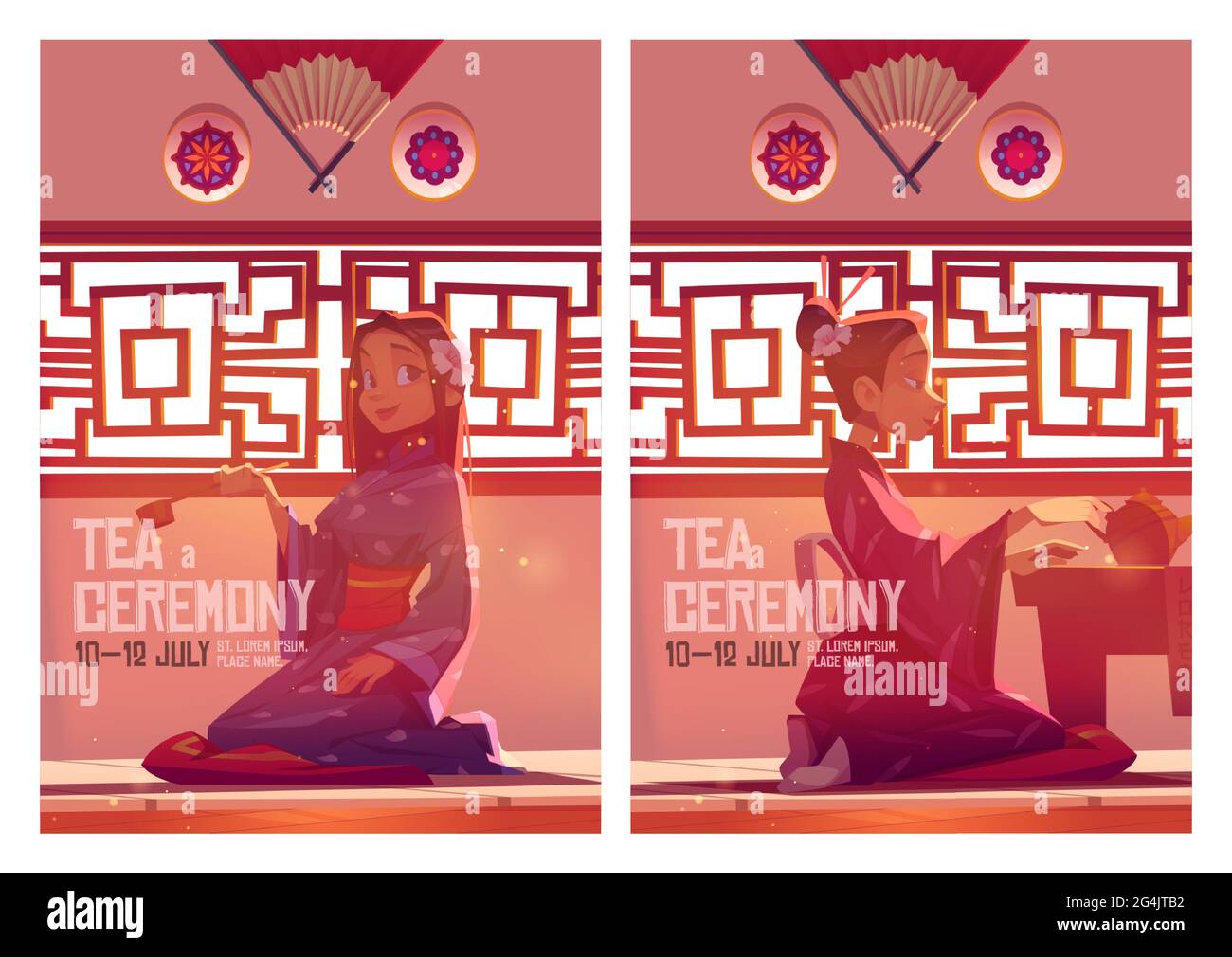 Kimono wall Stock Vector Images - Alamy