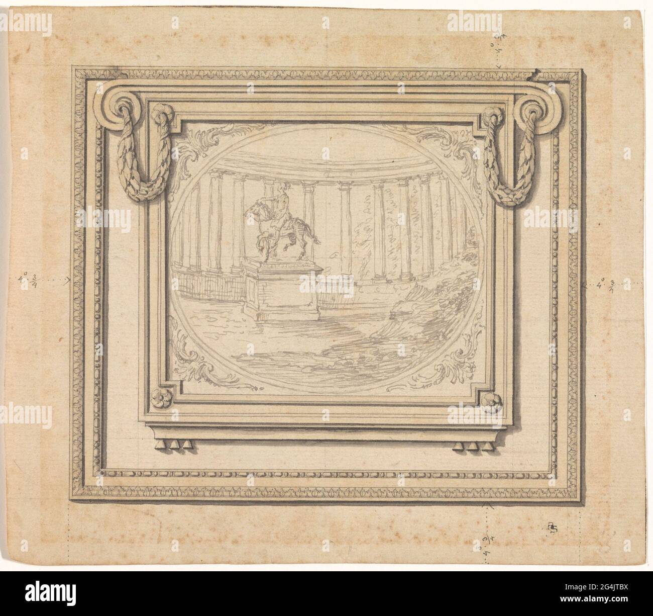 Design for the sculpted picture frame of a painting. Design for the ...