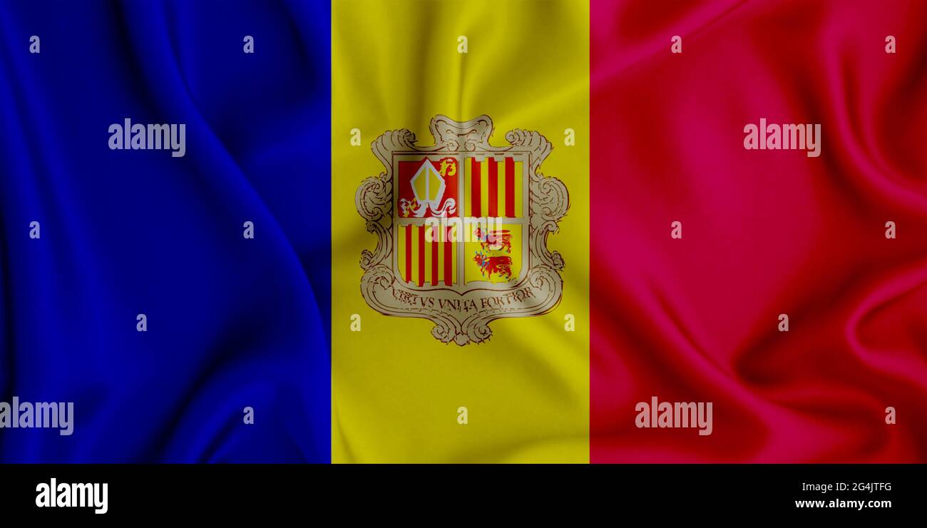 Illustration of waving Andorra flag - great for background Stock Photo ...