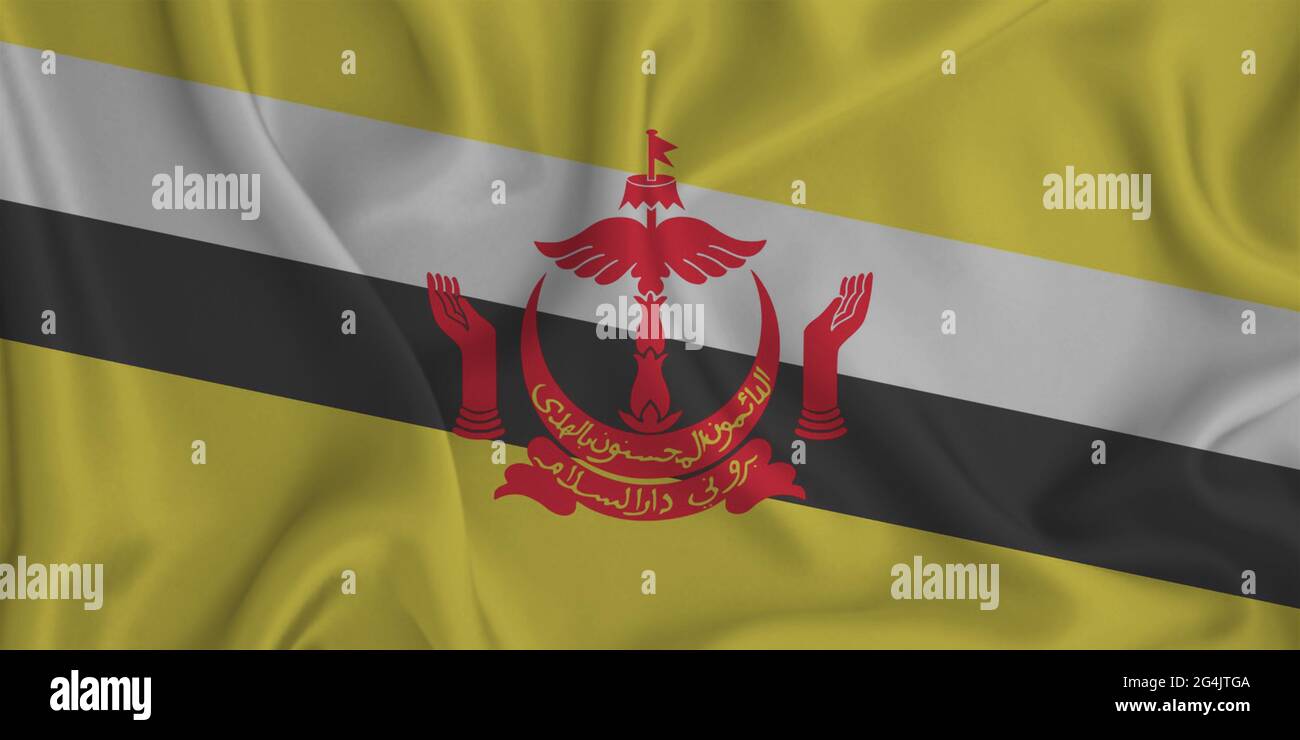 Illustration of waving Brunei flag - great for background Stock Photo ...