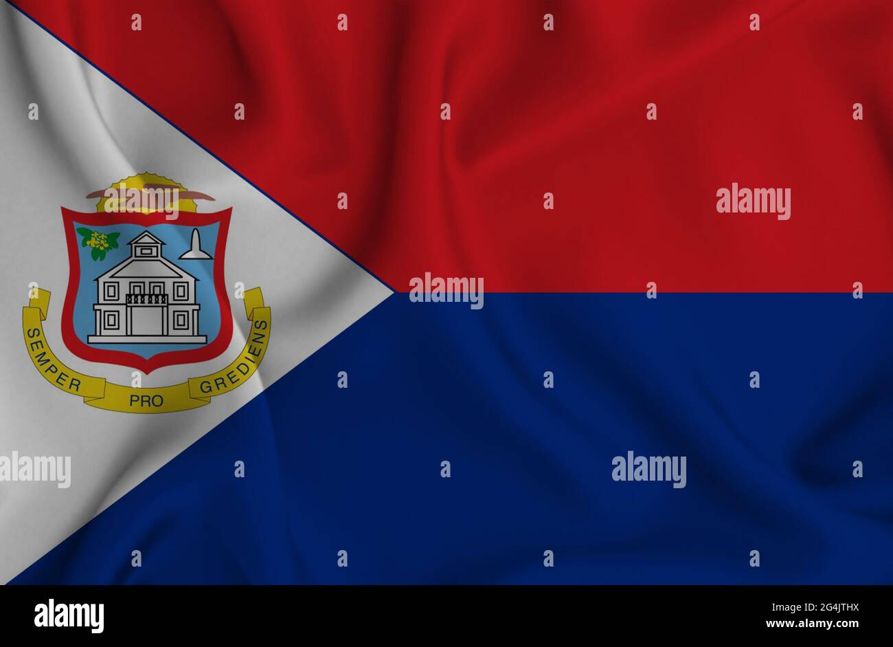 Illustration of waving Saint Martin flag - great for background Stock ...