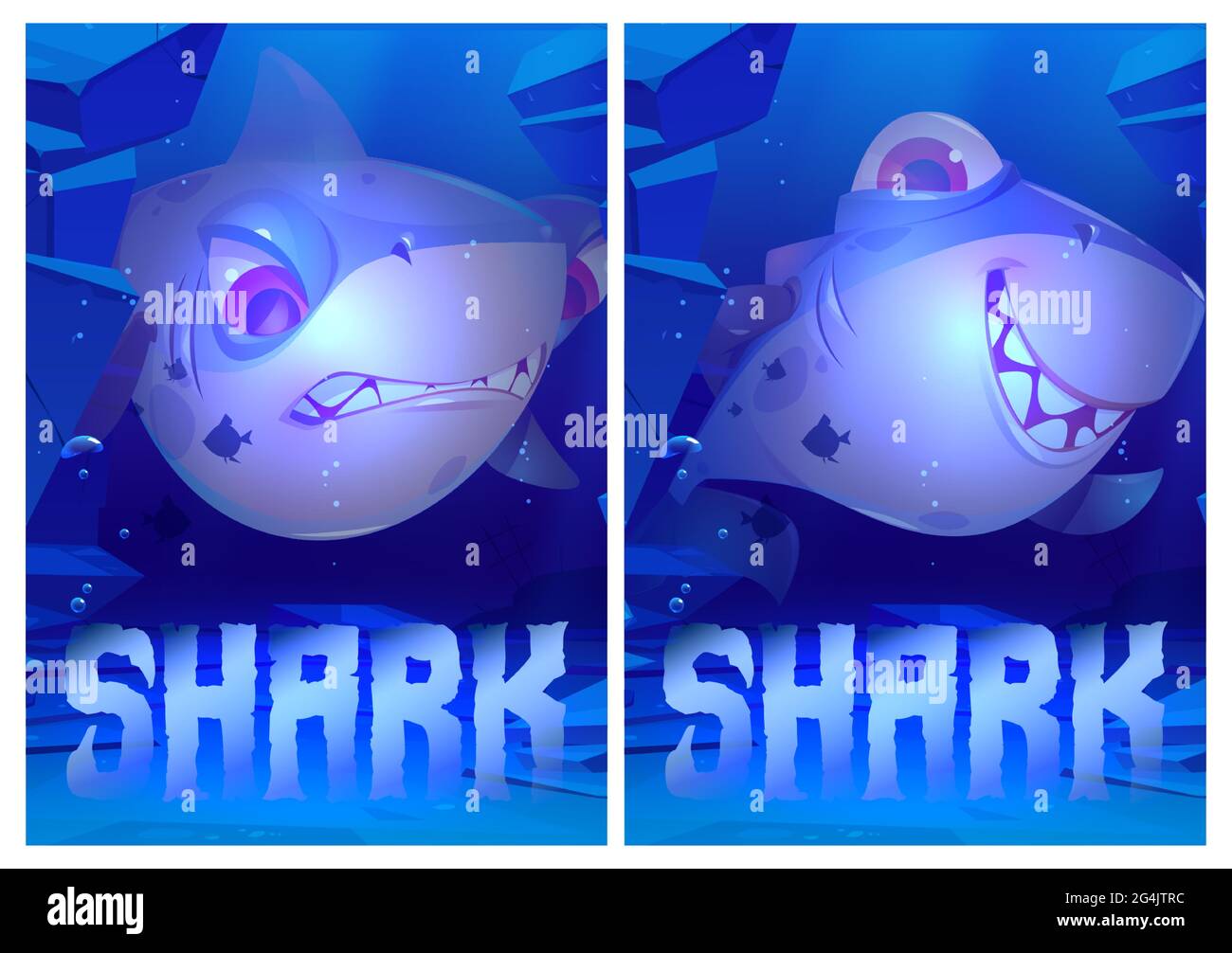 Cartoon evil fish smile Cut Out Stock Images & Pictures - Alamy