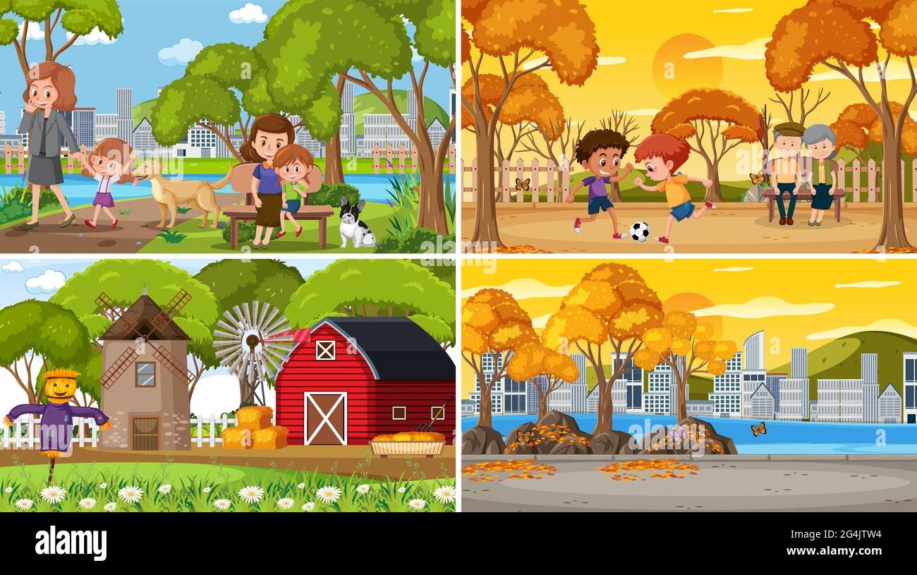 Many different scenes Stock Vector Images - Alamy