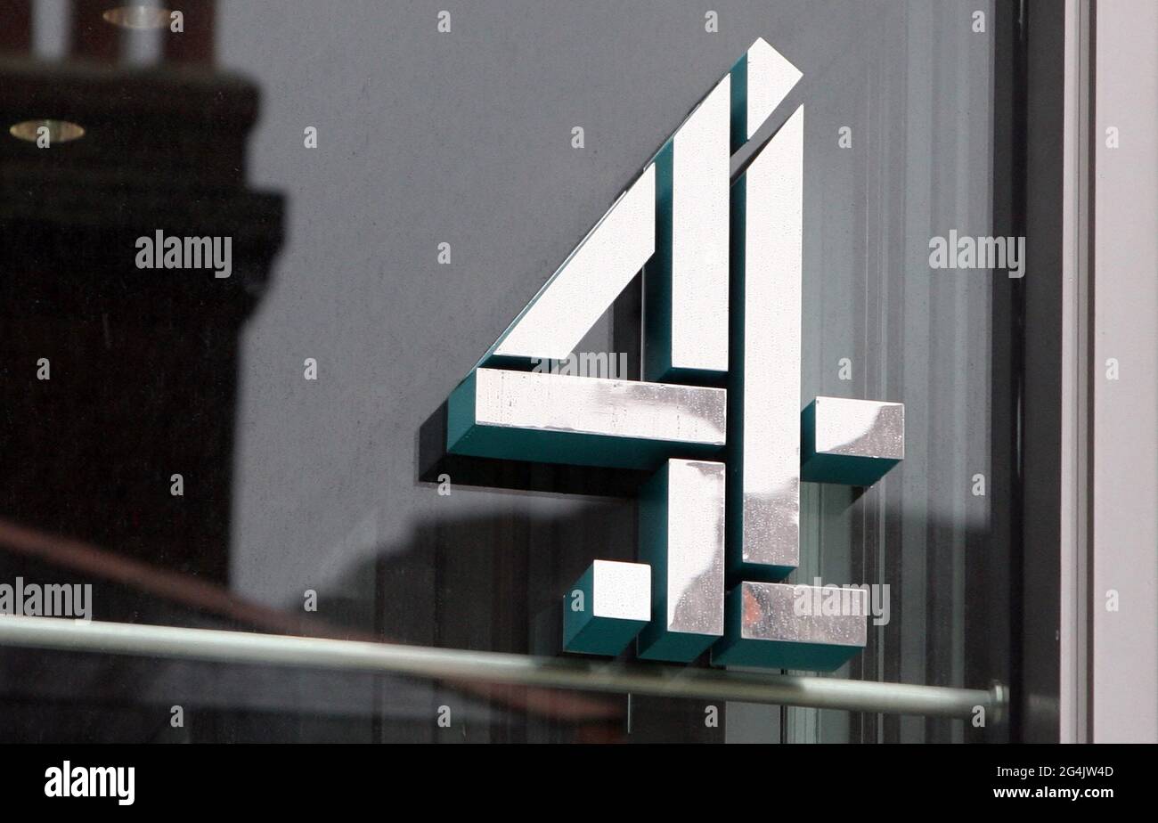 General view gv channel 4 logo mangsn building hq channel4 hi-res stock ...