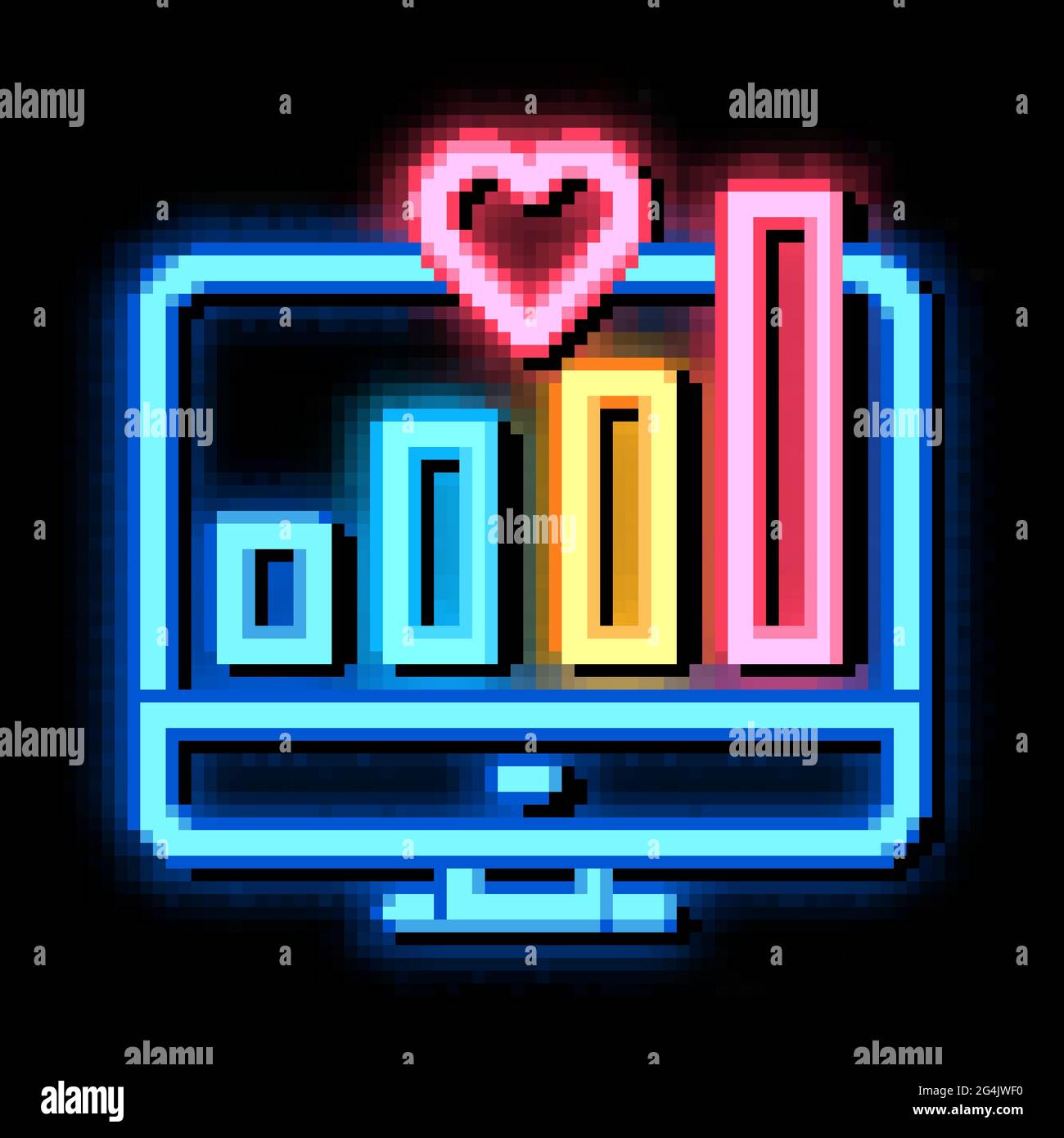 chart growth indicators neon glow icon illustration Stock Vector Image ...