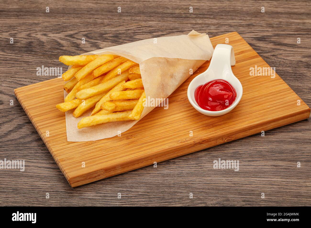 French Fry potato with tomato sauce Stock Photo - Alamy