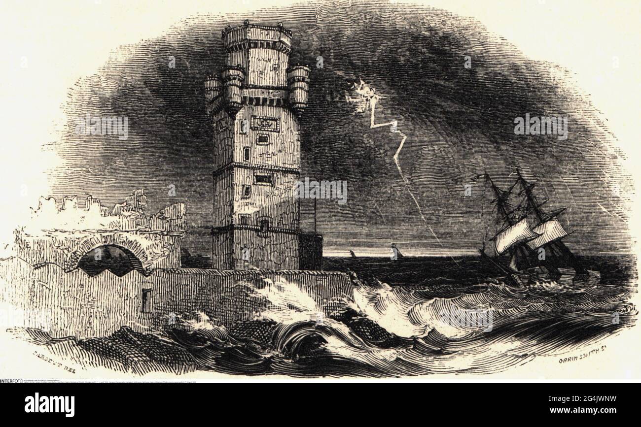 Lighthouse storm ship hi-res stock photography and images - Alamy