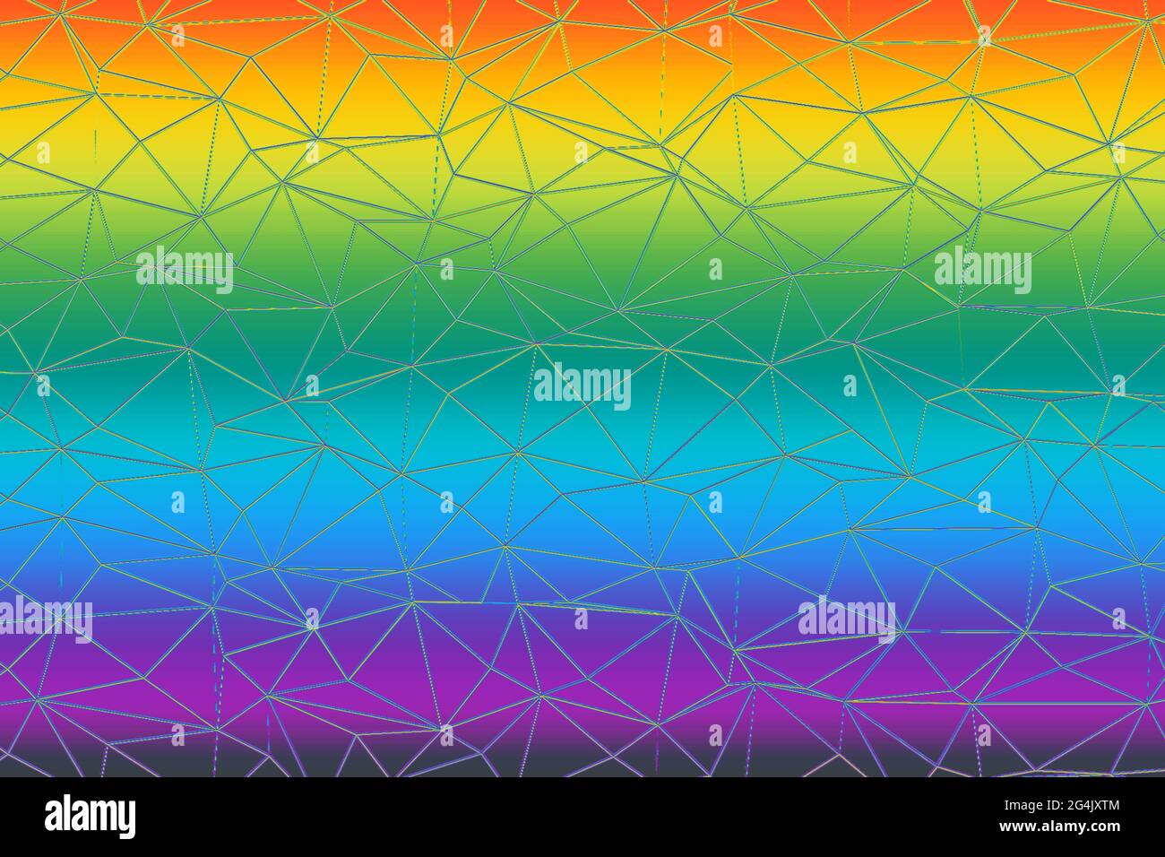 2D illustration of a rainbow background with abstract geometric ...