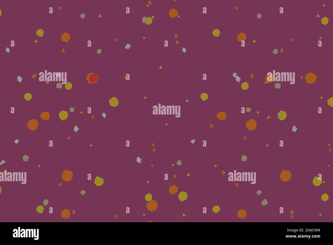 Creative 2D illustration with colorful shapes scattered across a gentle ...
