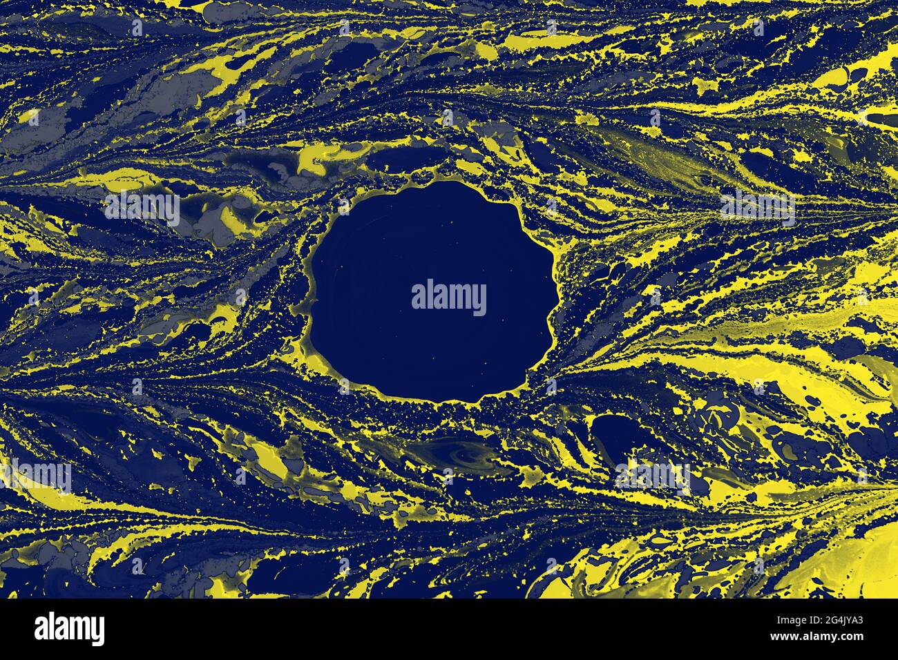 2D dark blue background with circular copy space in the middle and wavy ...