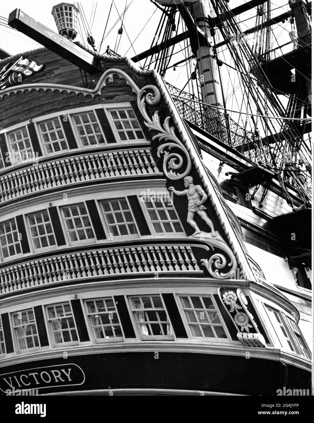 Hms victory detail Black and White Stock Photos & Images - Alamy
