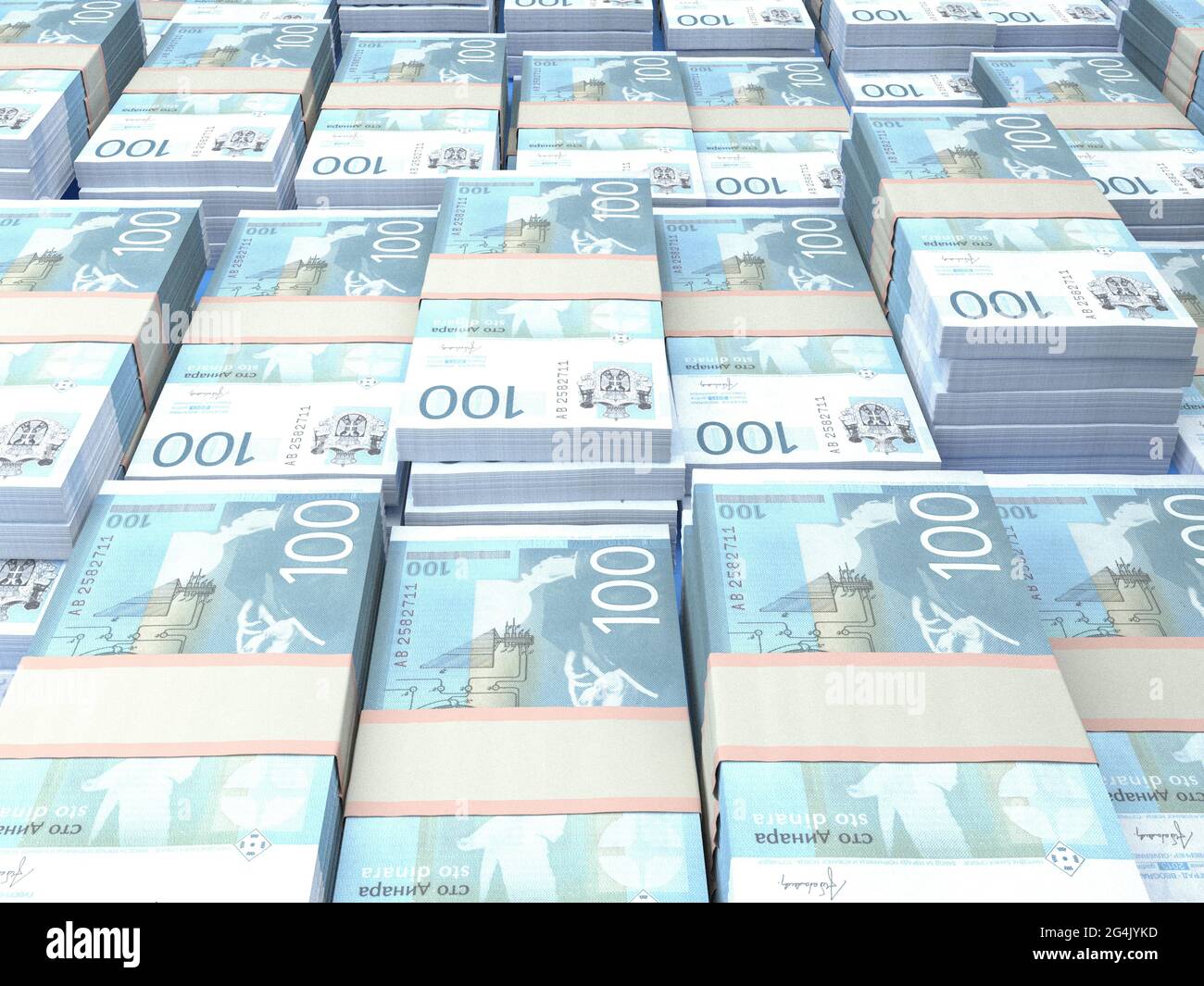 Money of Serbia. Serbian dinar bills. RSD banknotes. 100 dinari ...