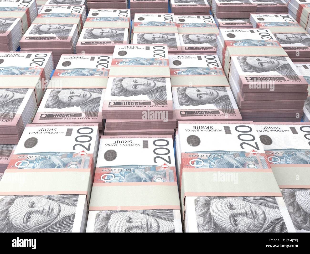 Money of Serbia. Serbian dinar bills. RSD banknotes. 200 dinari ...