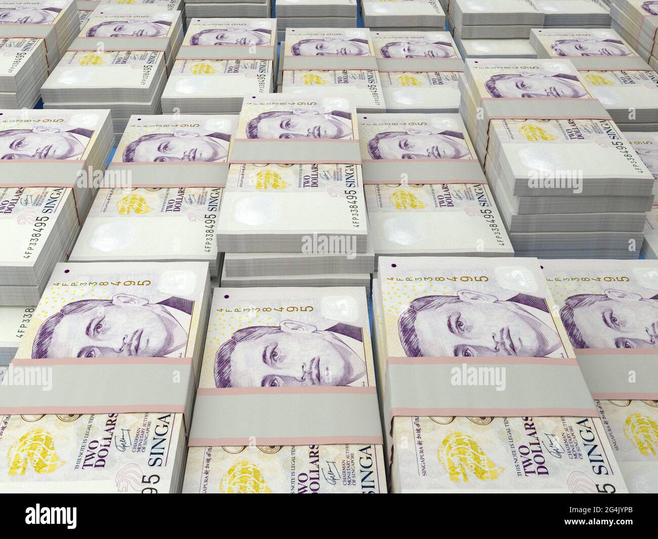 Money of Singapore. Singapore dollar bills. SGD banknotes. 2 dollars ...