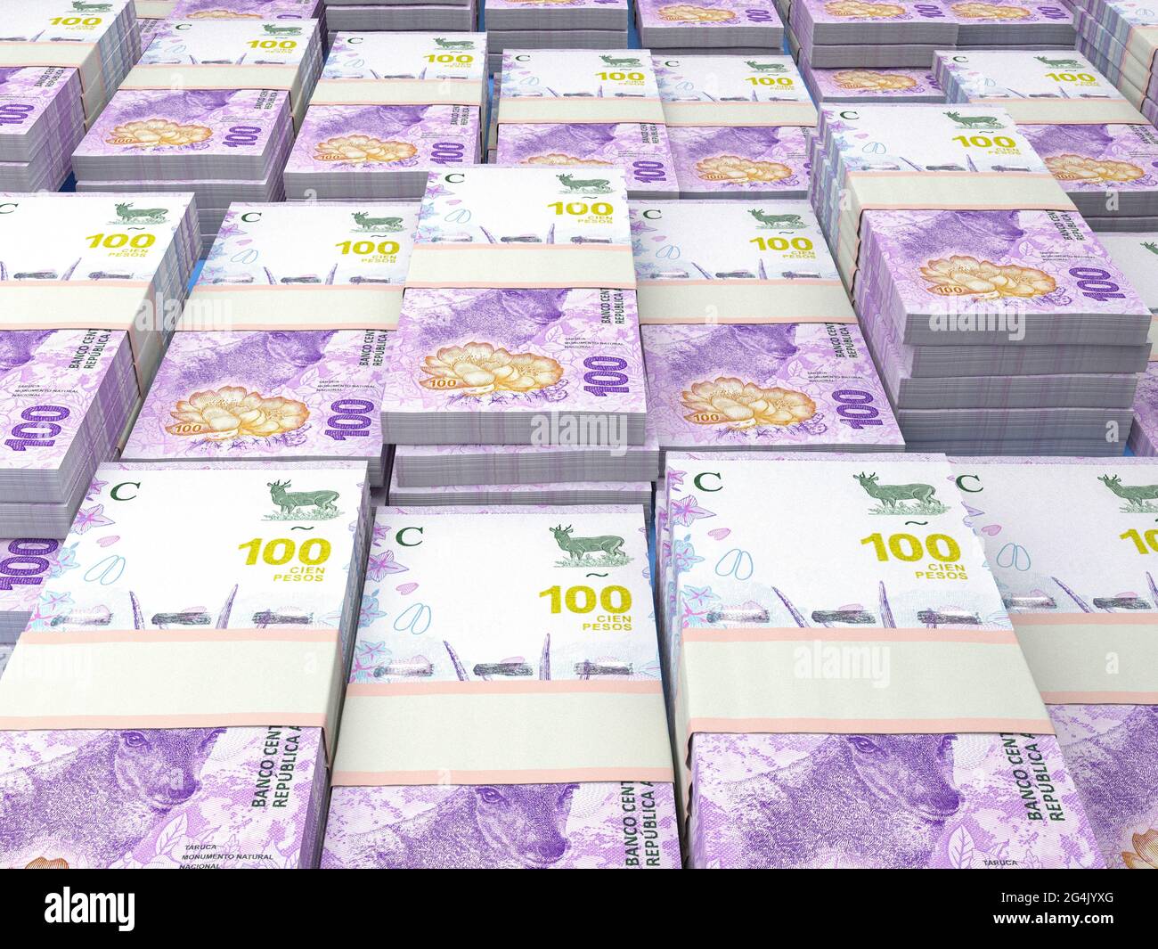 Money of Argentina. Argentine peso bills. ARS banknotes. 100 pesos ...