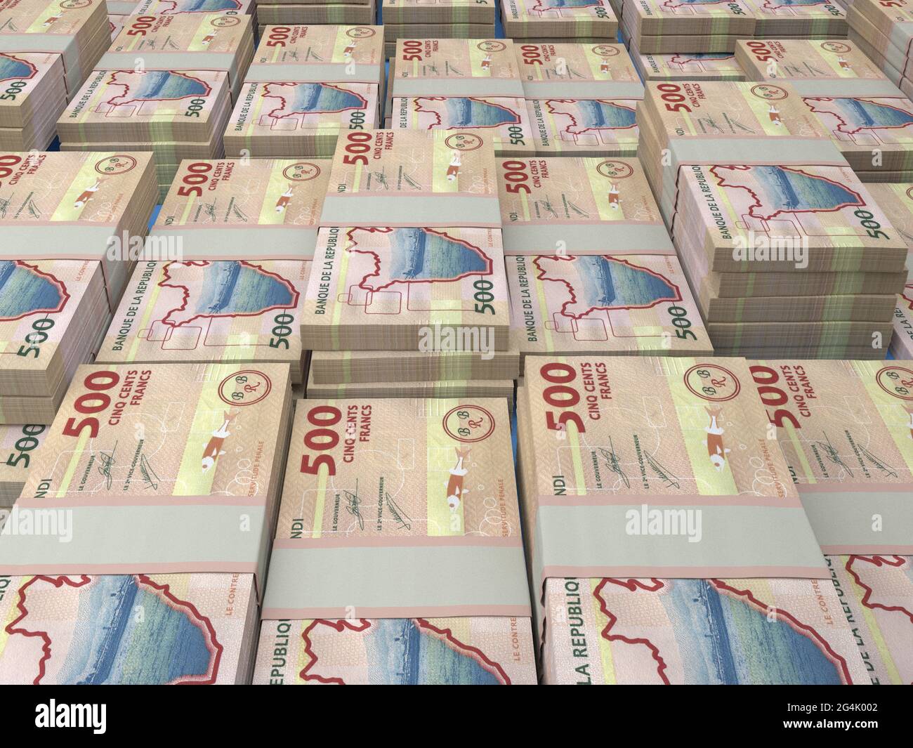 Money of Burundi. Burundian franc bills. BIF banknotes. 500 francs ...