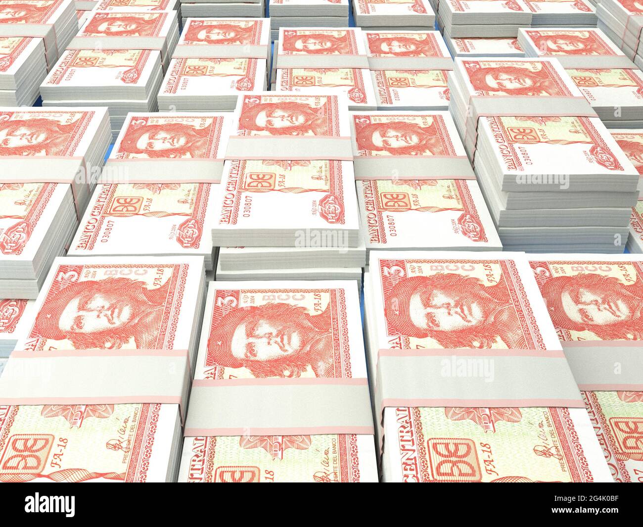 Money of Cuba. Cuban peso bills. CUP banknotes. 3 pesos. Business ...