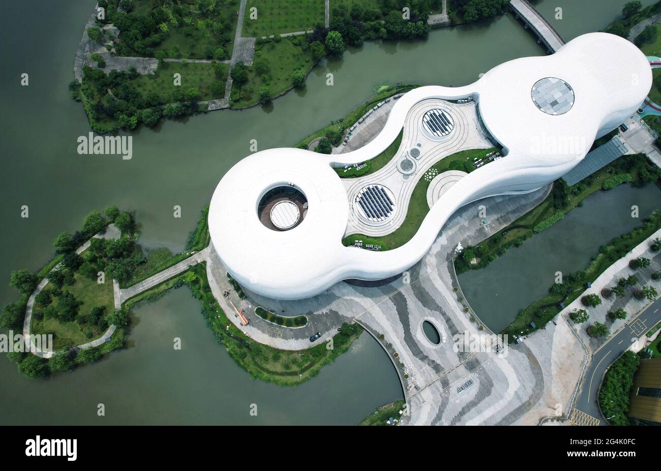 HANGZHOU, CHINA - JUNE 22, 2021 - Aerial photo shows the China ...