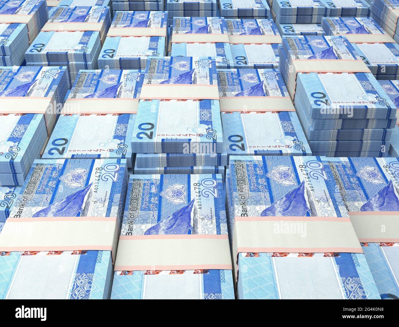 Money of Gambia. Gambian dalasi bills. GMD banknotes. 20 dalasis ...