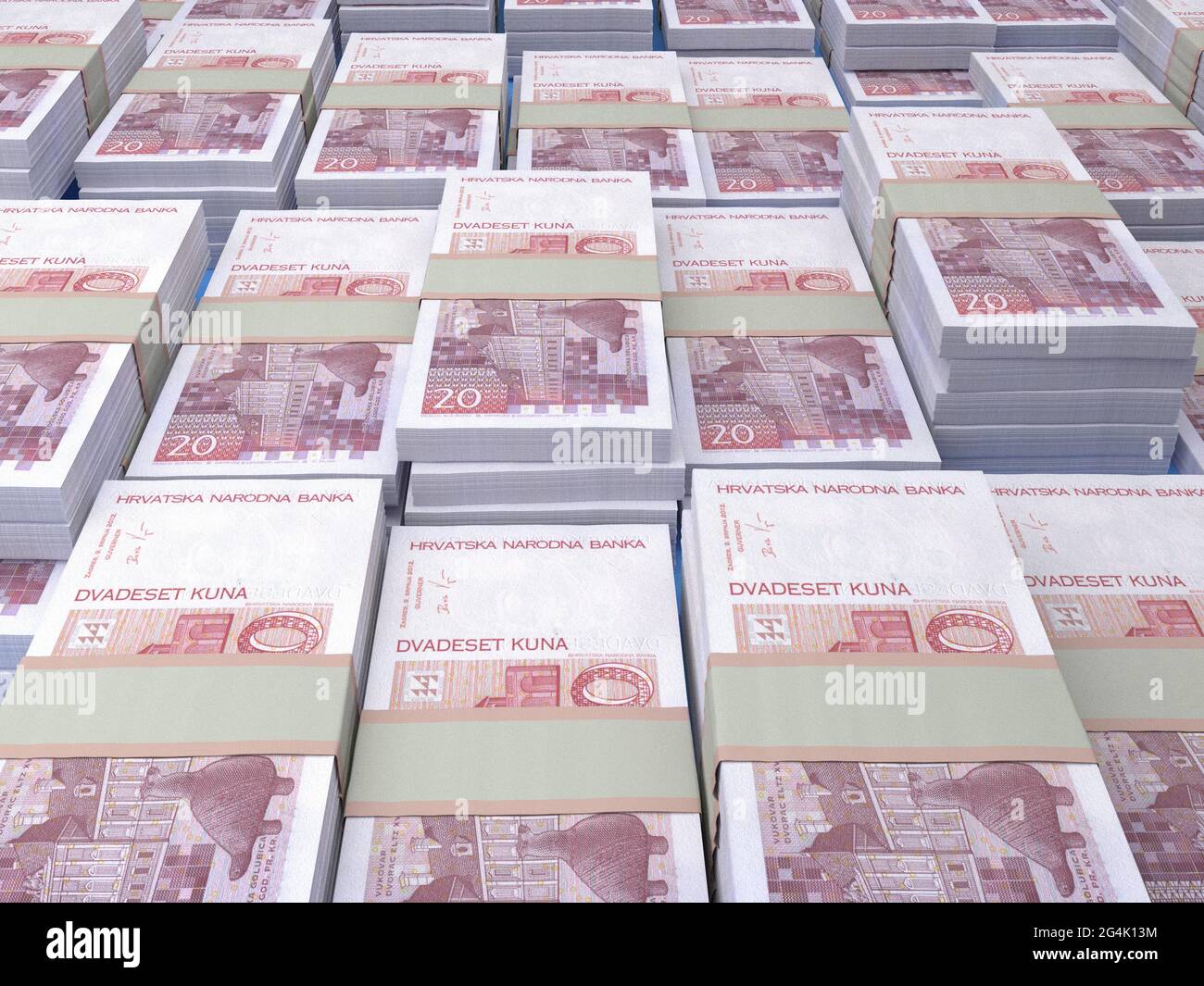 Money of Croatia. Croatian kuna bills. HRK banknotes. 20 euro. Business ...