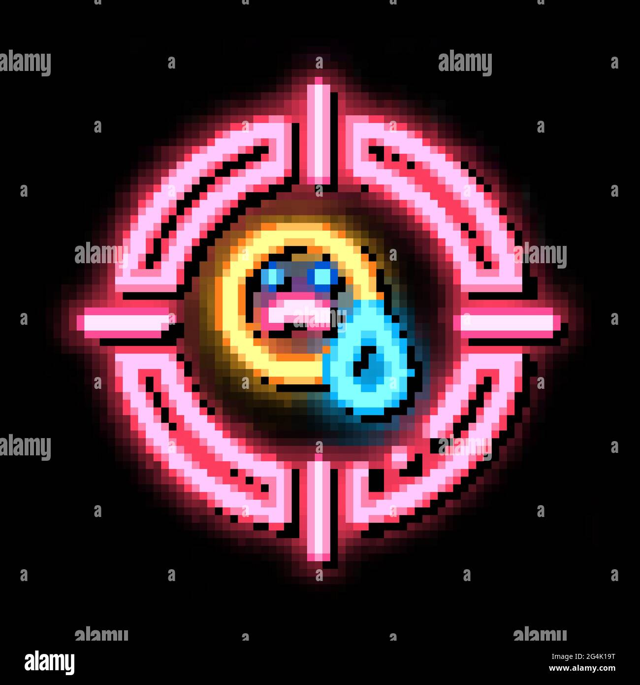 target on sad person neon glow icon illustration Stock Vector Image ...