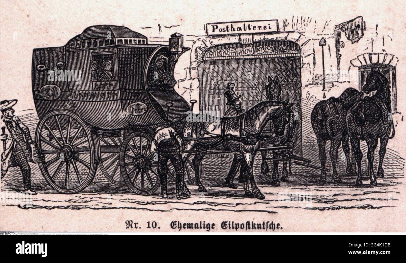 transport / transportation, coaches, express mail coach, circa 1850 ...