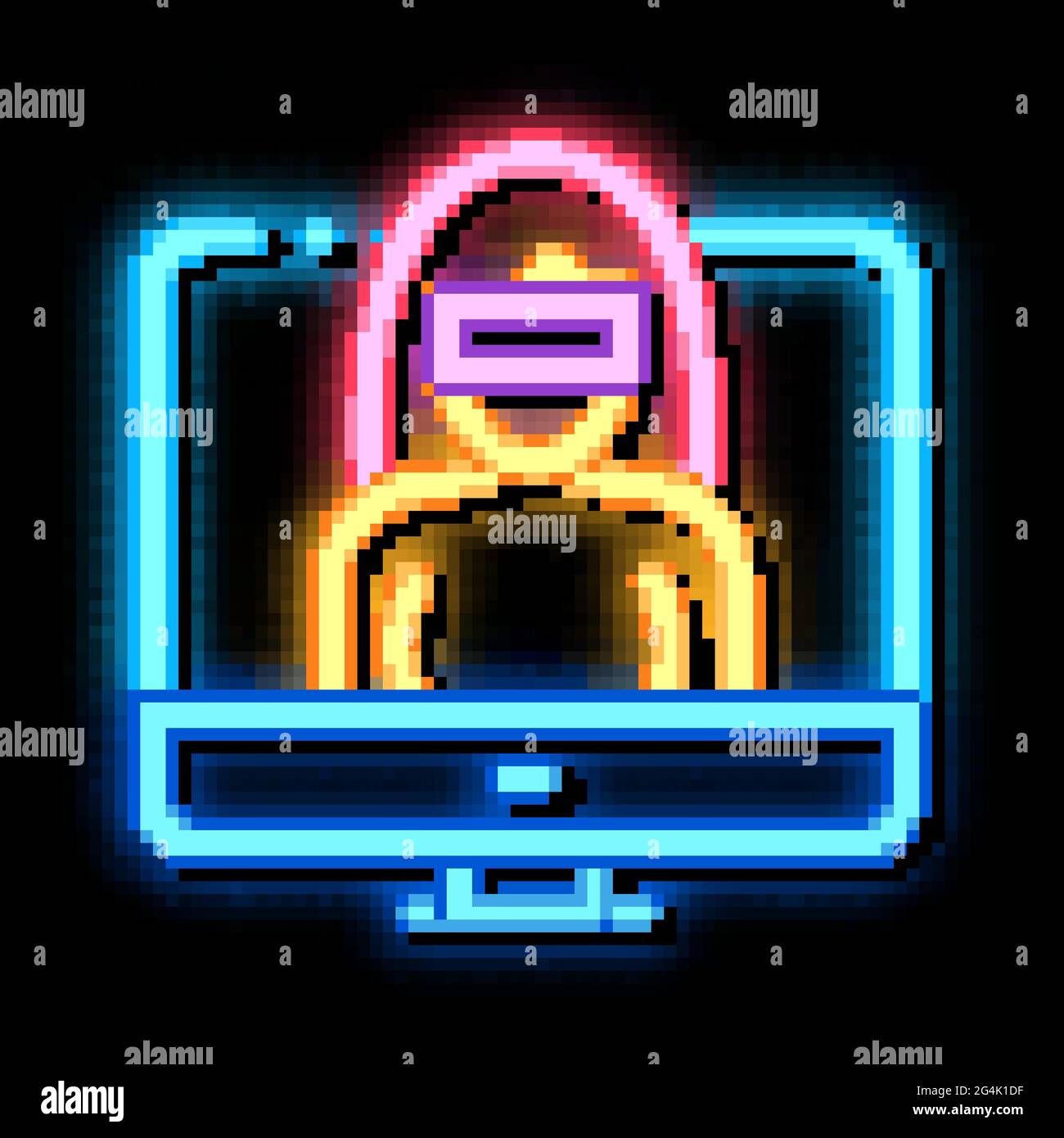 computer hacker neon glow icon illustration Stock Vector Image & Art ...