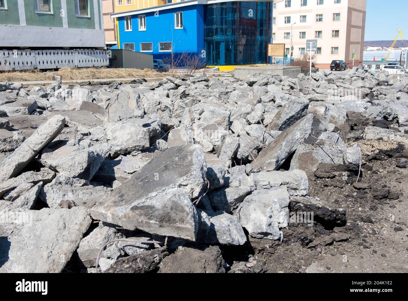 Reconstruction of the pavement in the city Stock Photo - Alamy