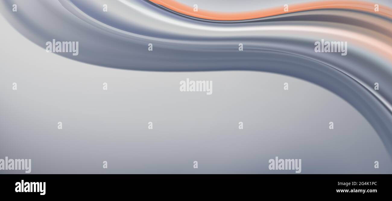 Abstract liquid background design, grey and orange paint color flow ...