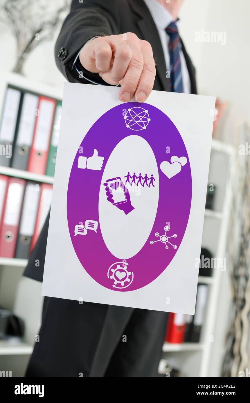 Paper showing followers concept held by a businessman Stock Photo - Alamy