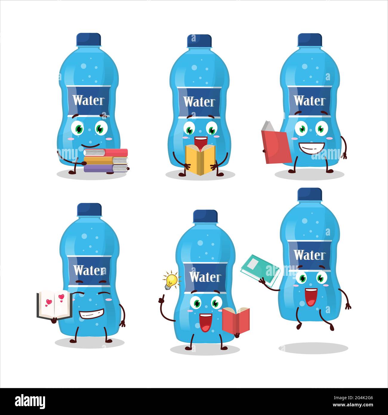 A picture of water bottle cartoon character concept reading an amusing ...