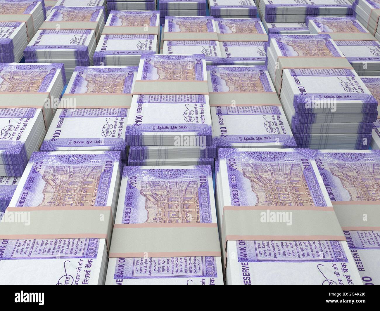 Money of India. Indian rupee bills. INR banknotes. 100 rupees. Business ...