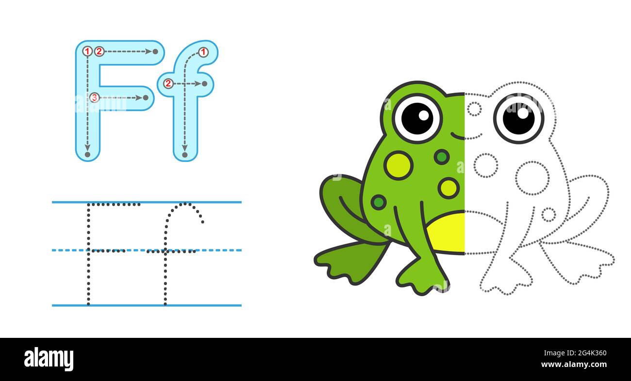 Trace the letter and picture and color it. Educational children tracing ...