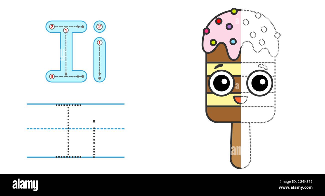 Letter i tracing Cut Out Stock Images & Pictures - Alamy