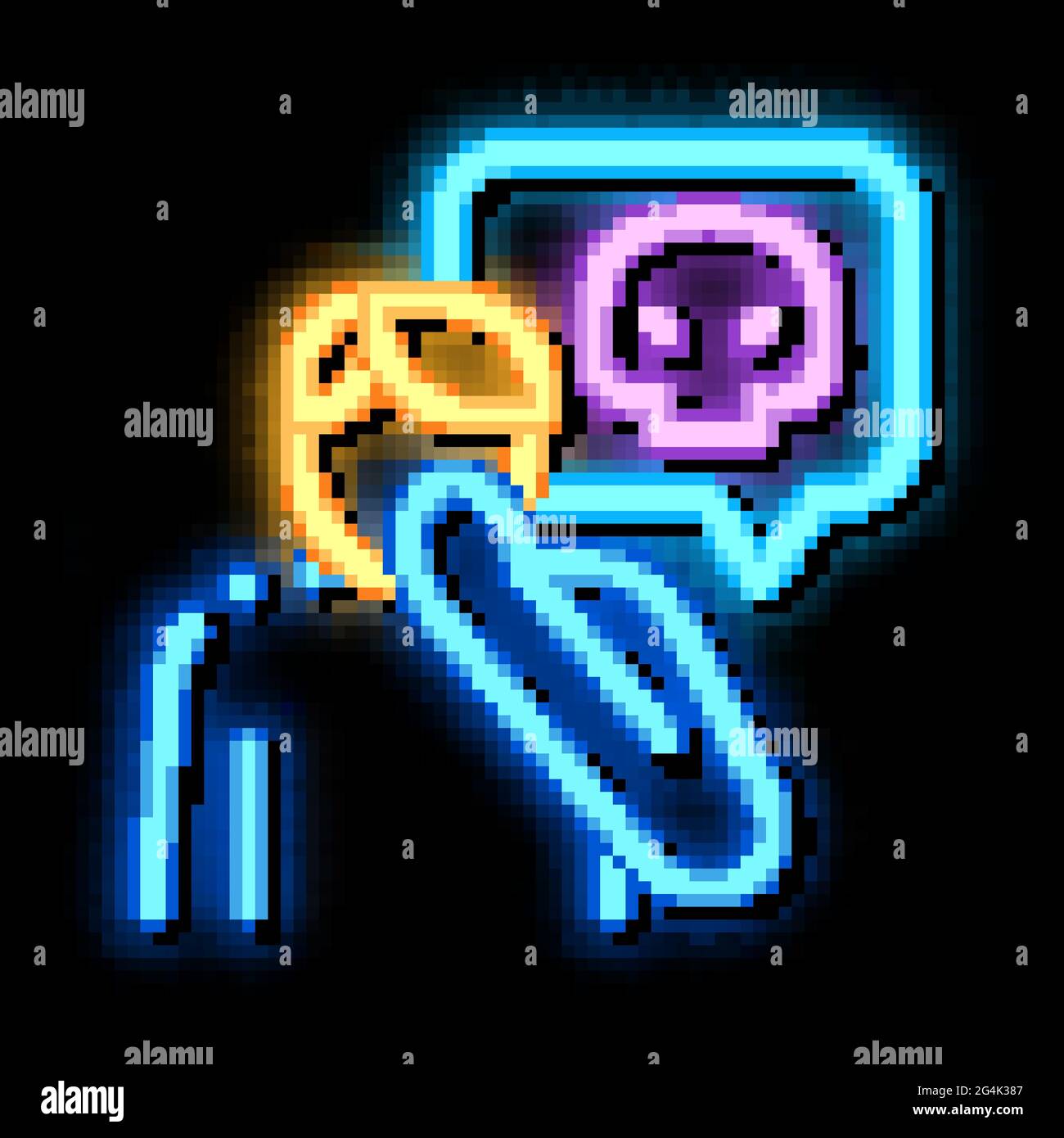 Mental glowing neon sign hi-res stock photography and images - Alamy