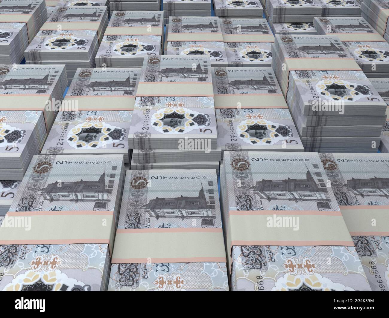 Money of Libya. Libyan dinar bills. LYD banknotes. 5 dinars. Business ...